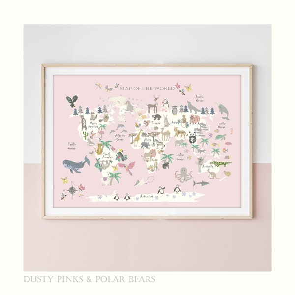 Nursery World Map Girl - Etsy UK