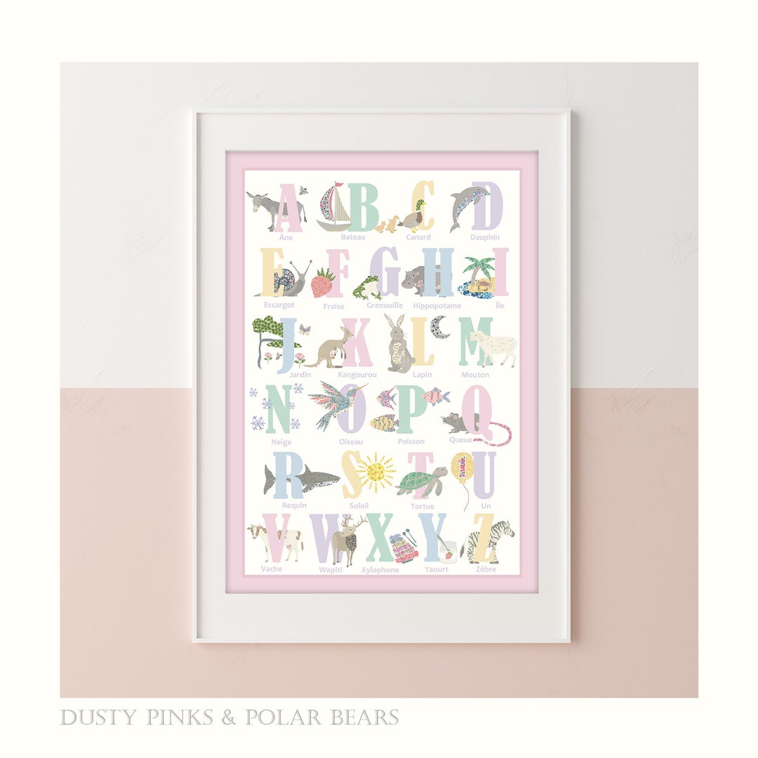 Floral Edition - FRENCH Alphabet Print - L'alphabet Francais - Nursery ...