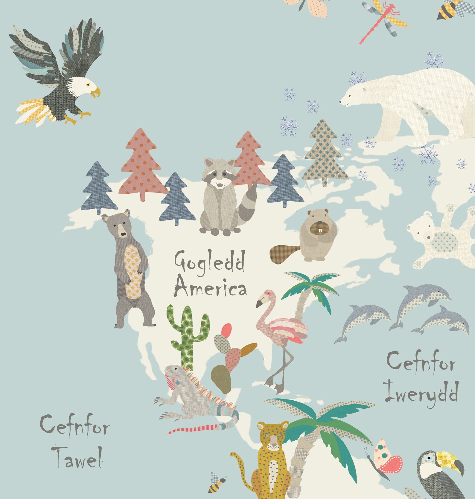 Map Anifeiliaid Y Byd WELSH Animal World Map in Welsh 8 - Etsy UK