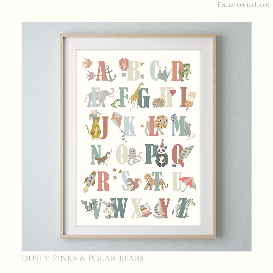 Alphabet Print in Various Colourways - Nursery Print – Poster ...