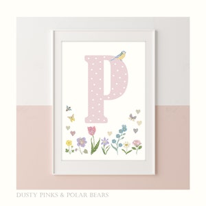 Floral Edition - Personalised Flowers Initial Print - Alphabet ...