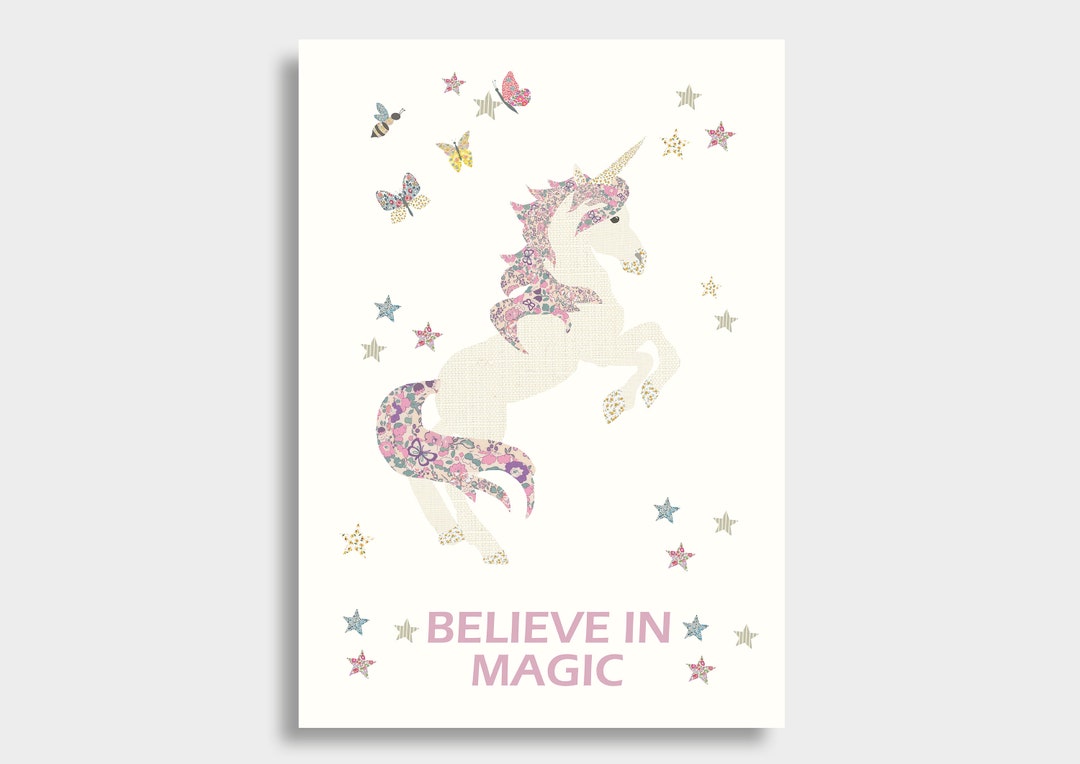 Believe in Magic - Unicorn – Wall Print - Nursery Print - Children's ...