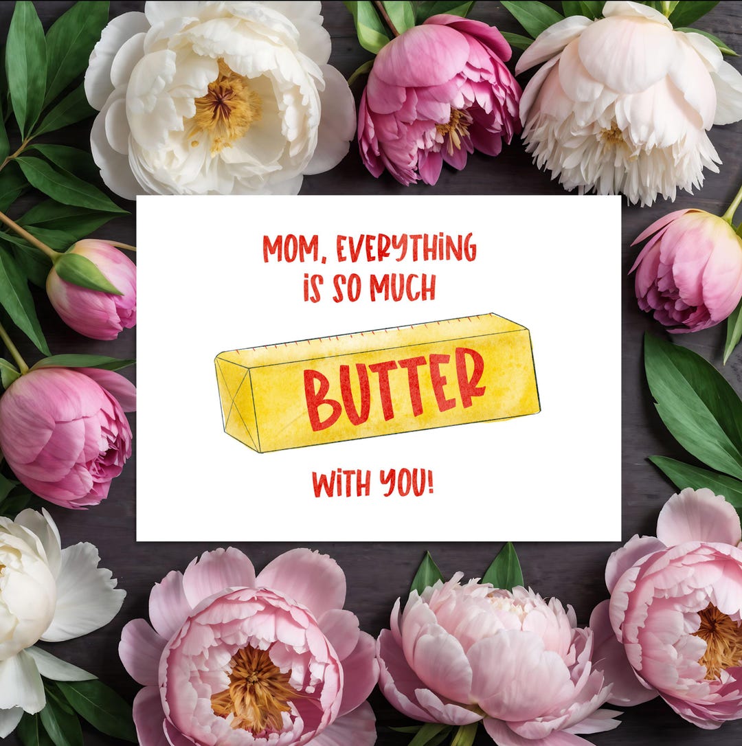 Greeting Cards, Mother's Day Card for Baking Mom, Butter Pun Funny Card ...