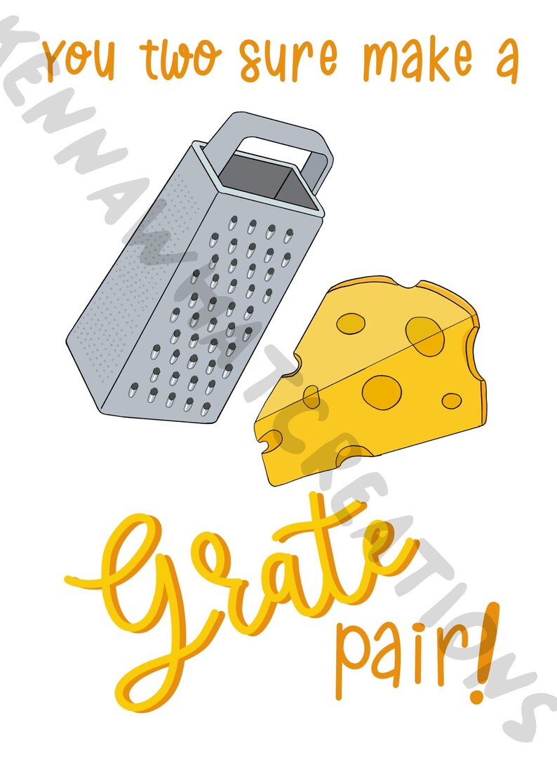 Funny Anniversary Card: Grate Pair, Cheese Lover (printable PDF) - Etsy