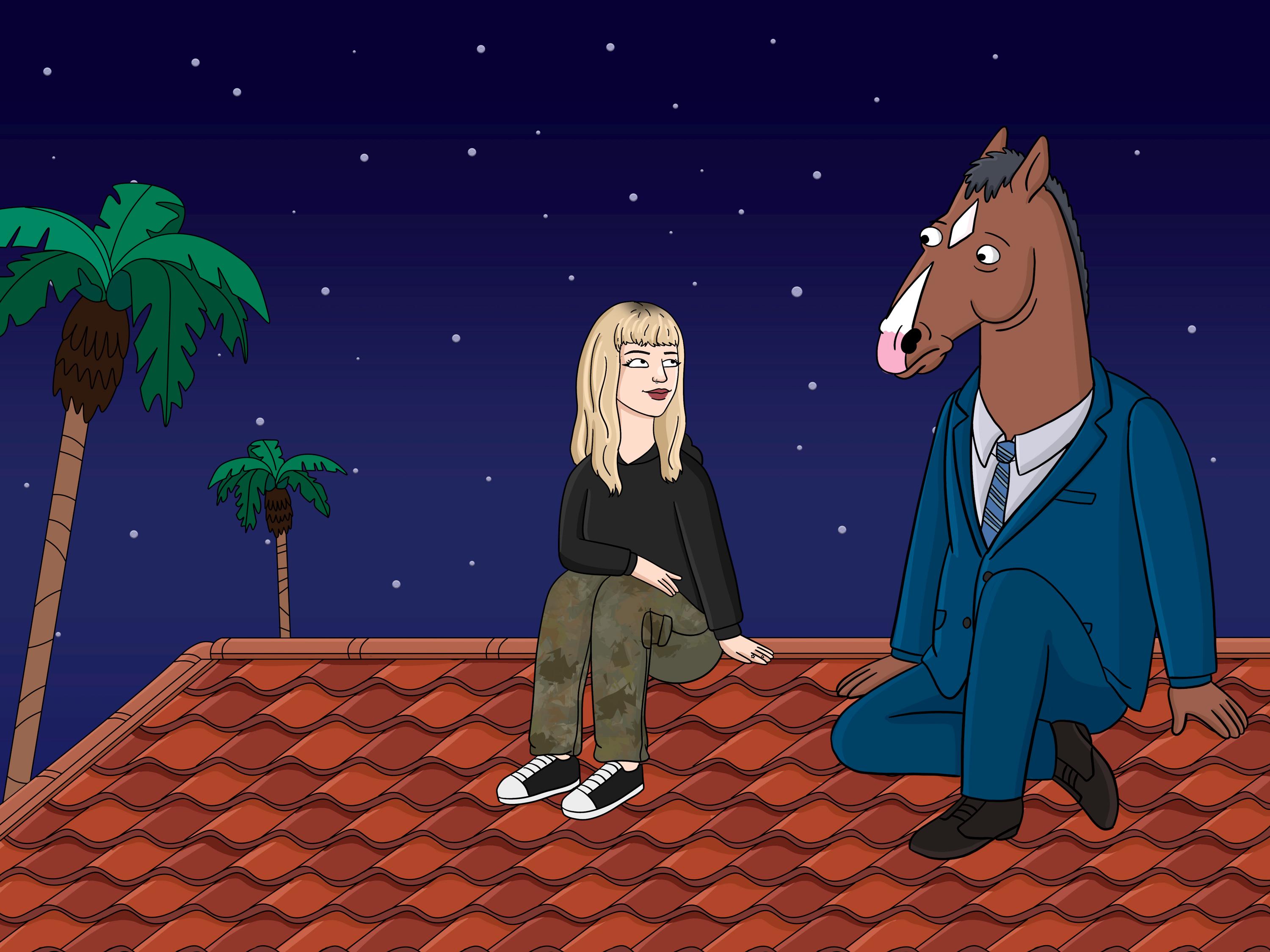 Custom Bojack Horseman Cartoon Art, Birthday Gift, Bojak Horseman ...