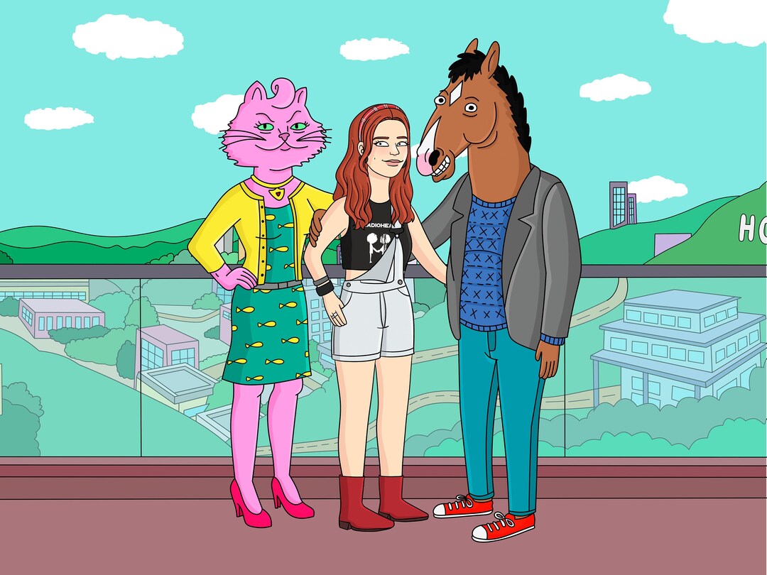 Personalized Bojack Horseman Portrait Style, Family Portrait Gift ...