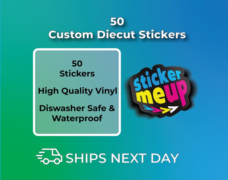 50 Custom Die Cut Vinyl Stickers | Waterproof Business Branding Logos ...