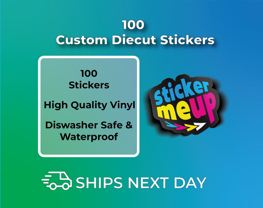 100 Custom Die Cut Vinyl Stickers / Logo Stickers / Branding Stickers ...