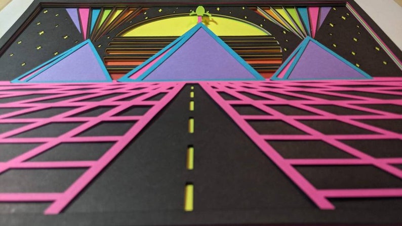 Synthwave / Outrun / Retrowave / Vaporwave Pyramids - Colorful Layered ...