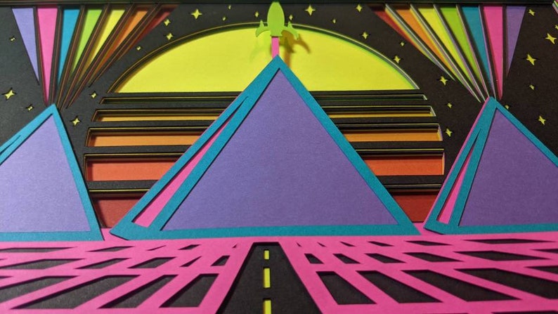 Synthwave / Outrun / Retrowave / Vaporwave Pyramids Colorful Layered ...