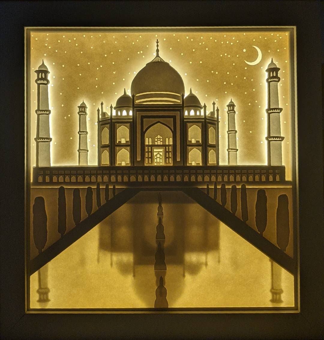 Taj Mahal - Indian Architecture Paper Cut Light Box / Shadow Box - Etsy
