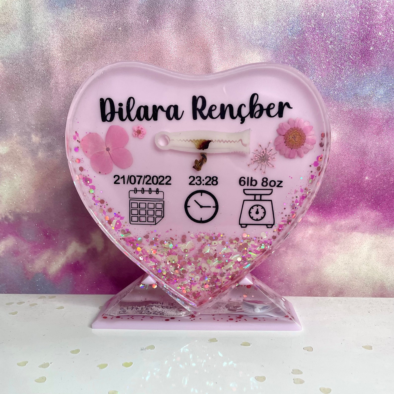 Resin Baby Keepsake, Baby Detail Frame, Umbilical Ornament, New Baby ...