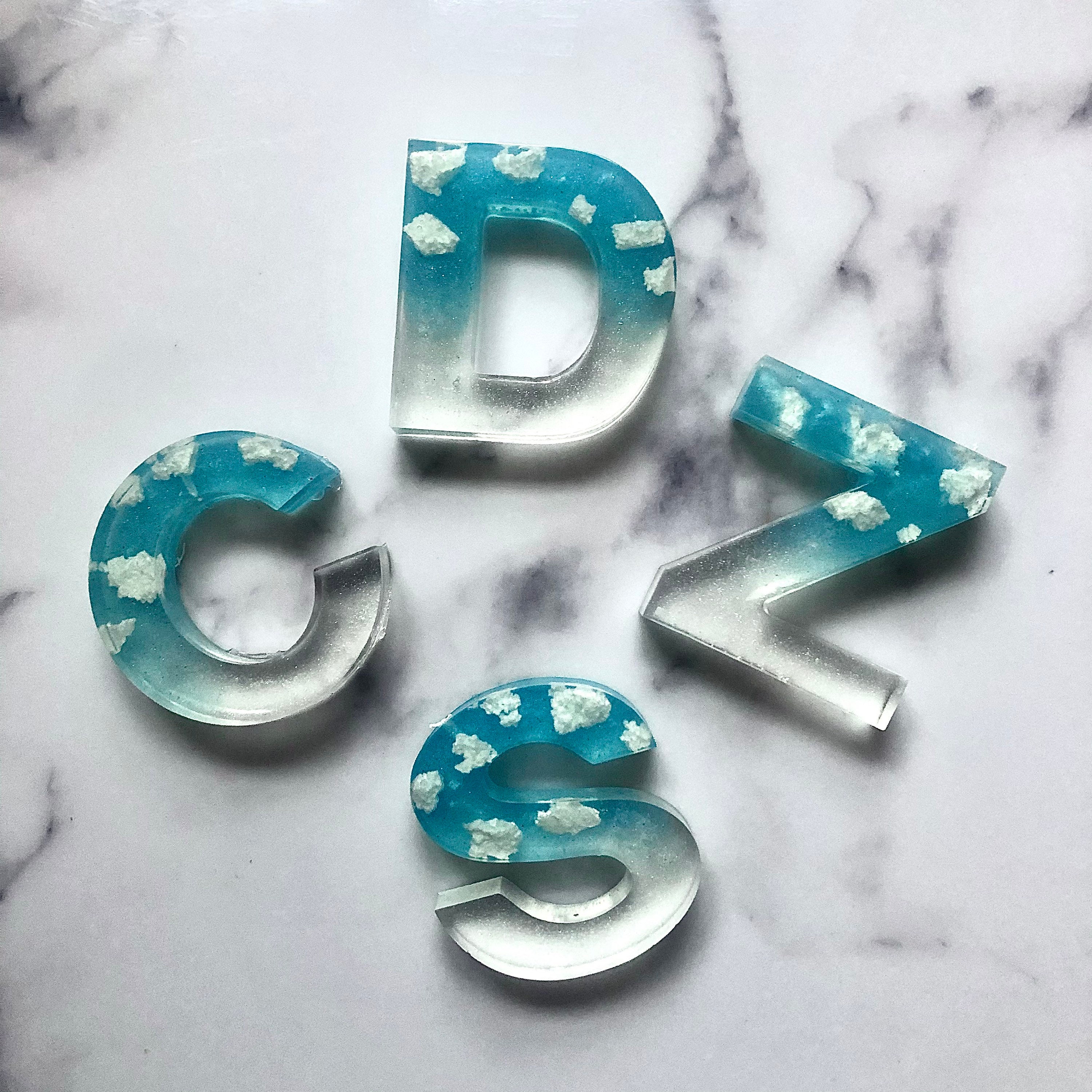 Cloud Keyring Cloud Letter Keyring Customised Alphabet | Etsy