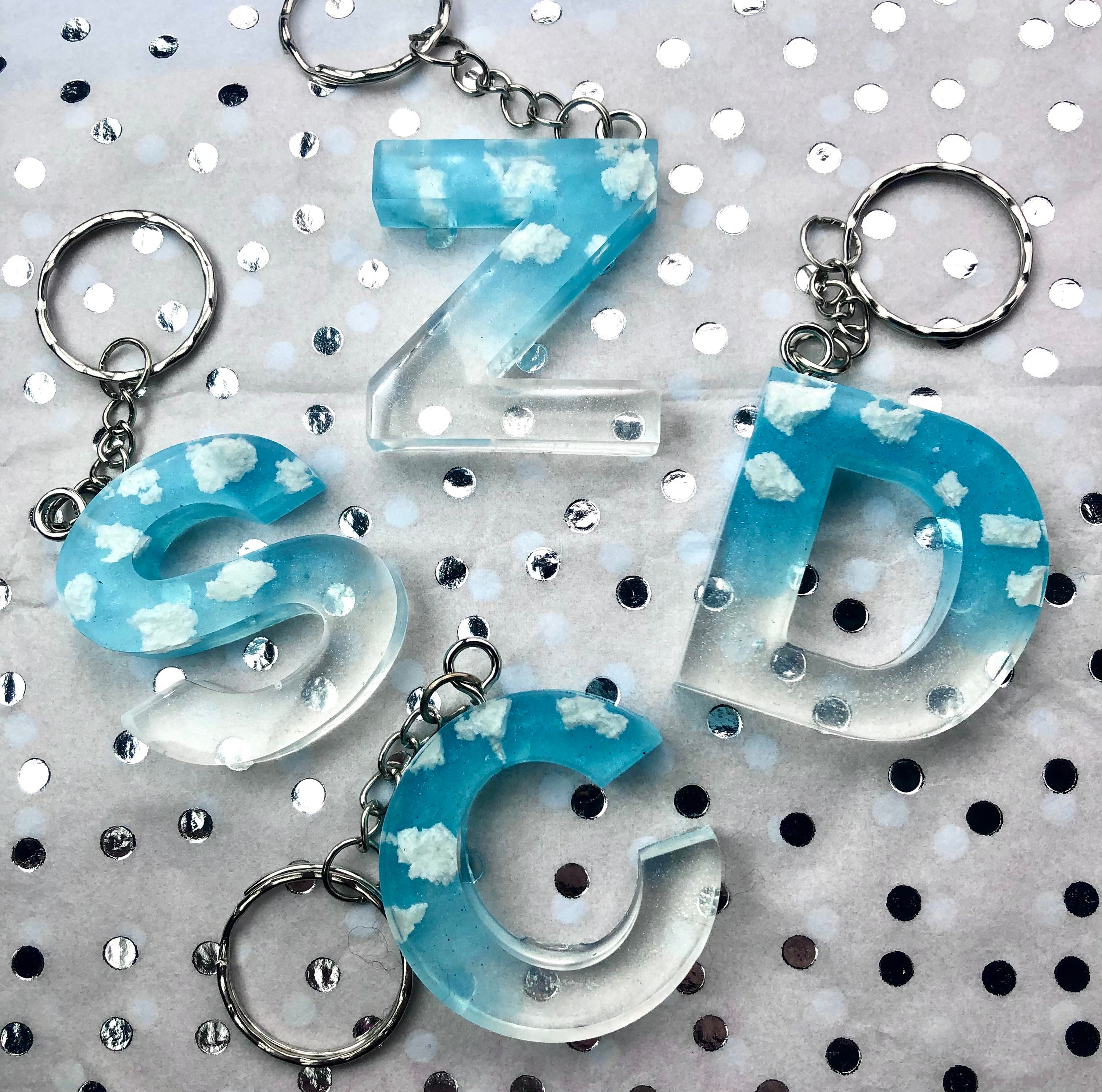 Cloud Keyring Cloud Letter Keyring Customised Alphabet | Etsy