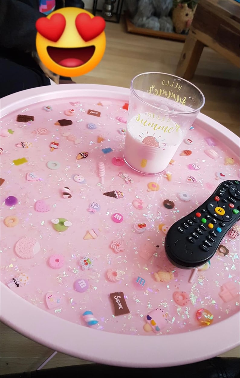 Pink Candy Table, Pink Coffee Table, Epoxy Side Table - Etsy