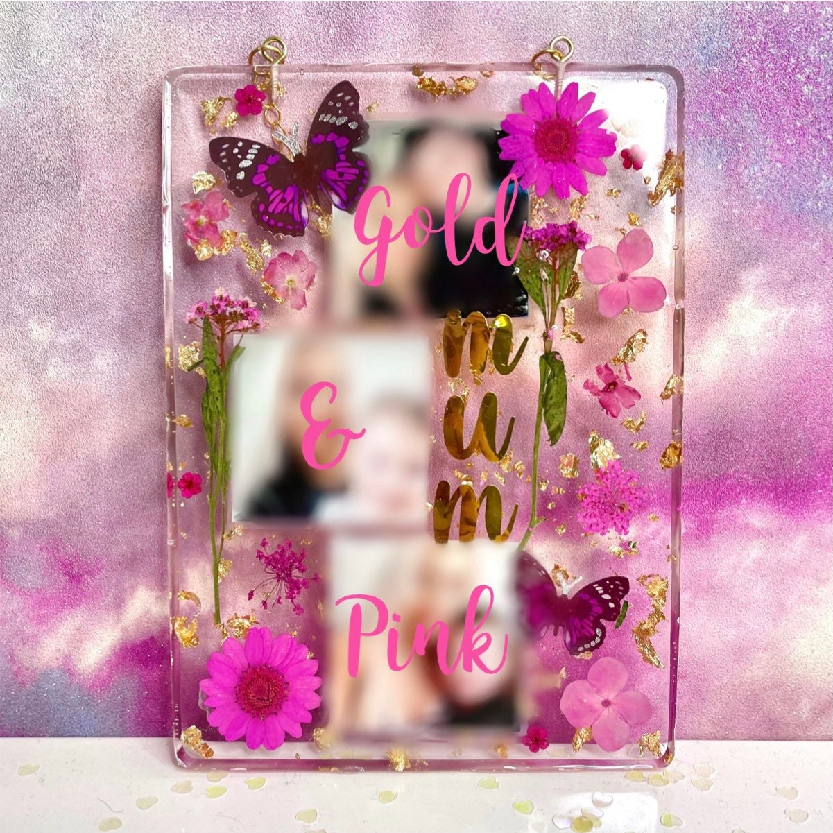 Floral Photo Frame Flower Wall Hanging Personalised Photo | Etsy
