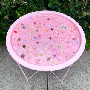 Pink Candy Table, Pink Coffee Table, Epoxy Side Table - Etsy