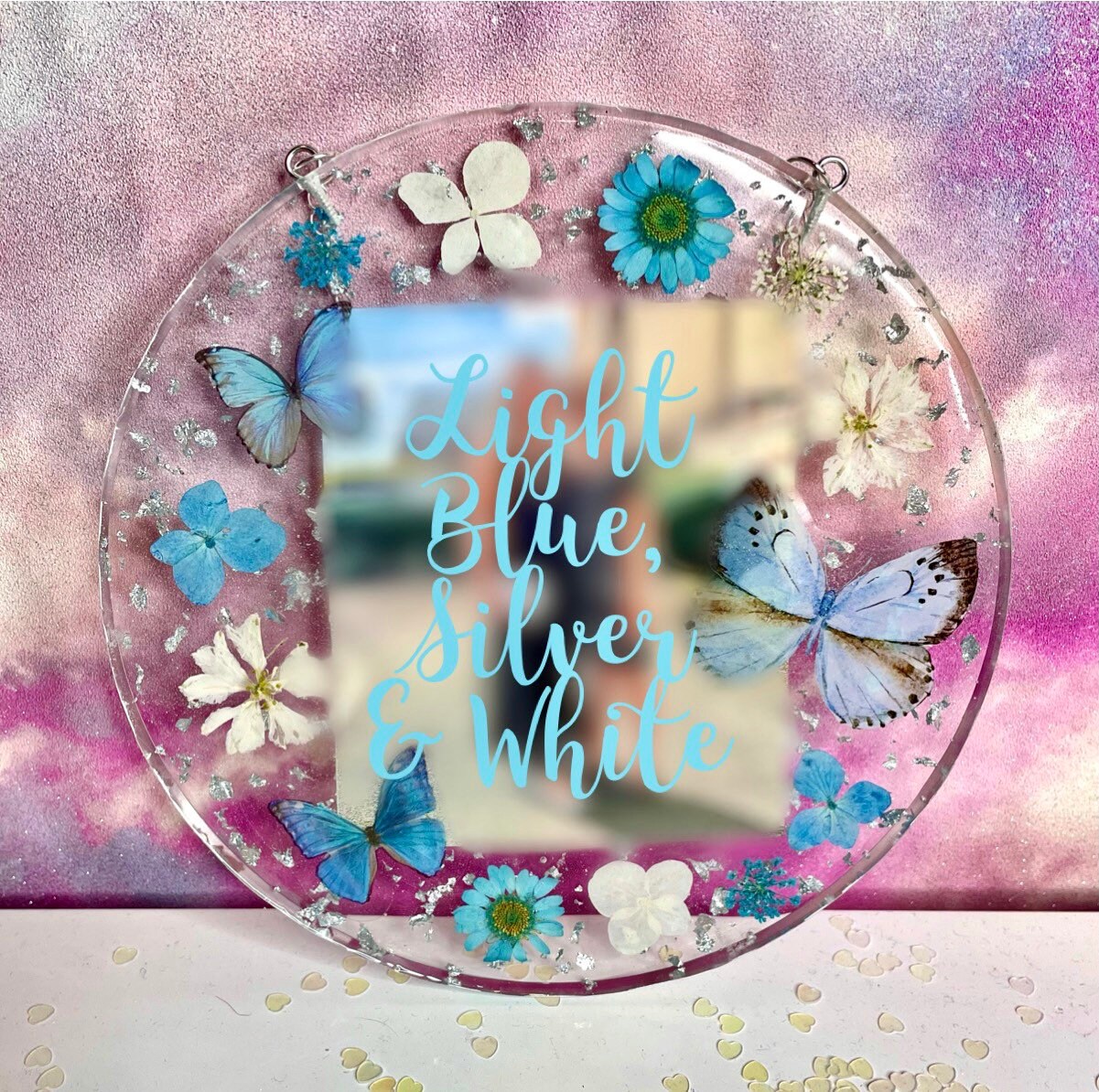 Resin Photo Frame, Flower Wall Hanging, Personalised Frame, Floral ...