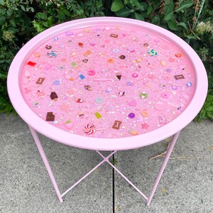 Pink Candy Table, Pink Coffee Table, Epoxy Side Table - Etsy