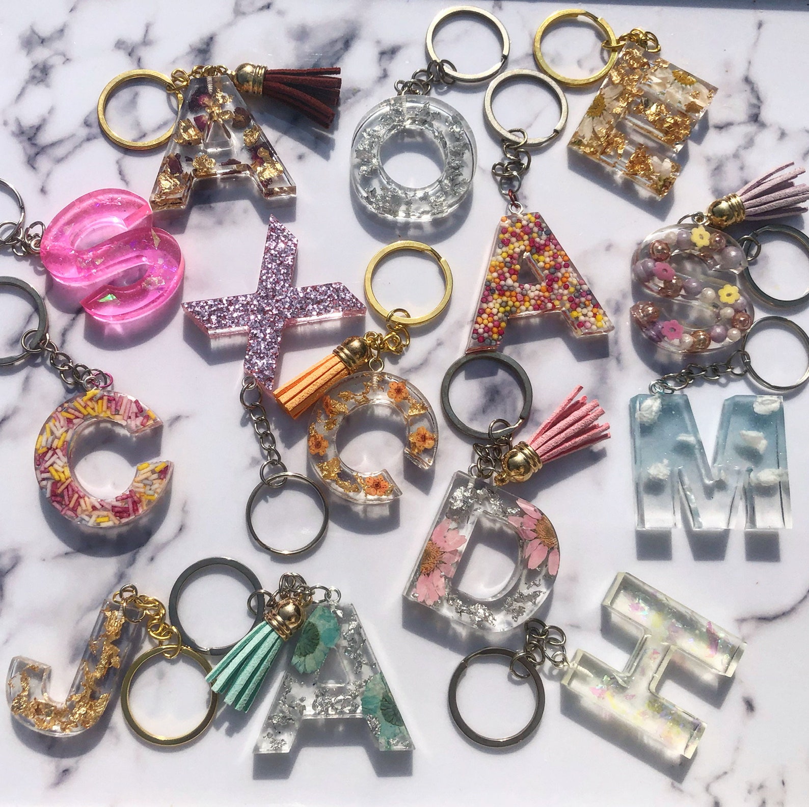 Alien Keyring Alphabet Keyring Personalised Initial Resin | Etsy UK