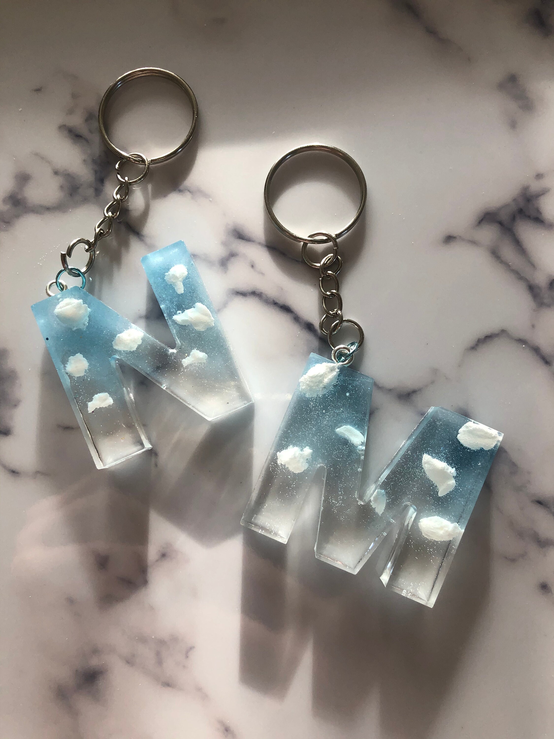 Cloud Keyring Cloud Letter Keyring Customised Alphabet | Etsy
