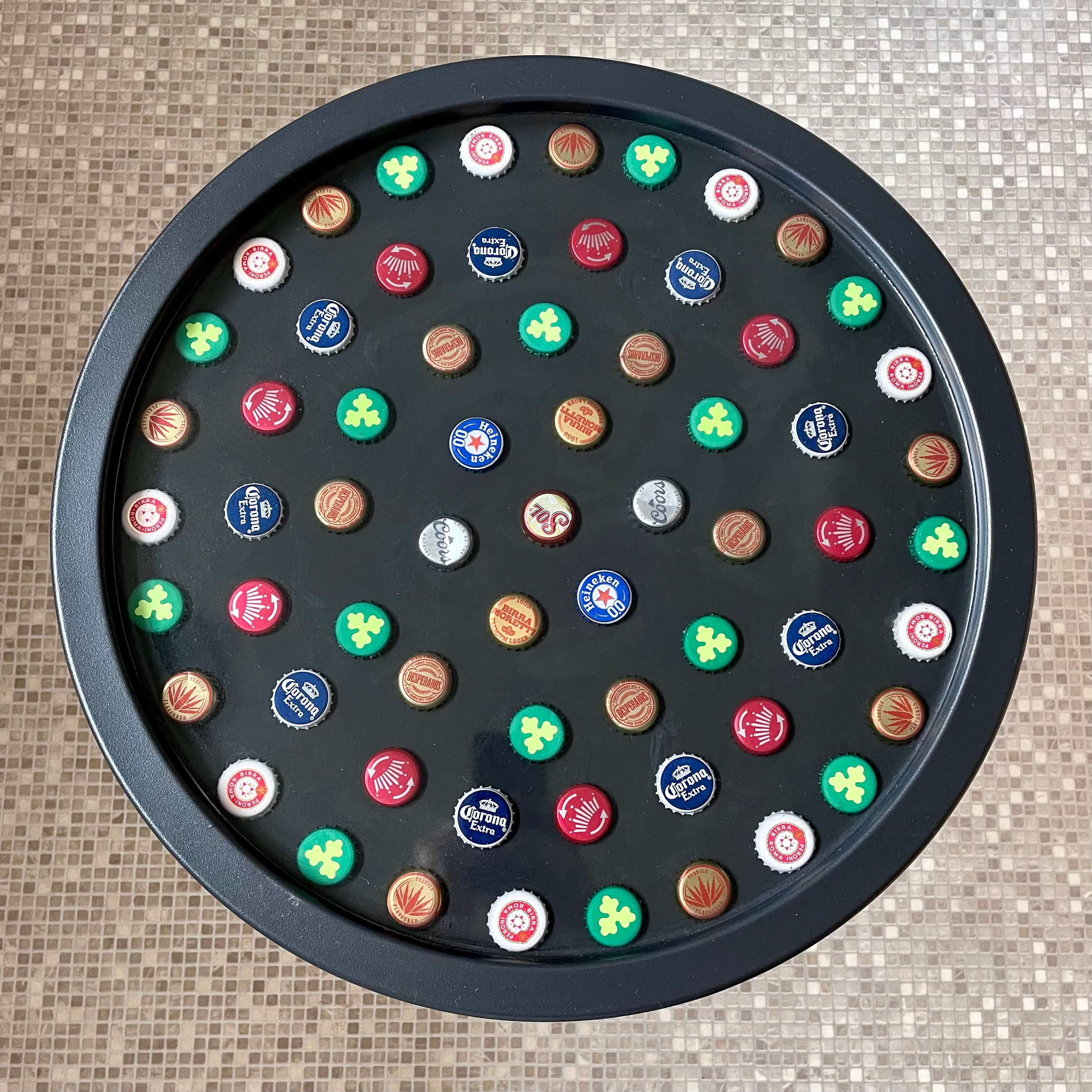 Bottle Top Table, Black Beer Coffee Table, Epoxy Side Table, Mancave ...
