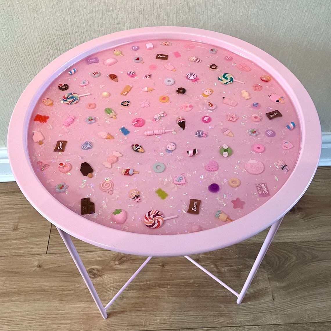 Pink Candy Table, Pink Coffee Table, Epoxy Side Table - Etsy