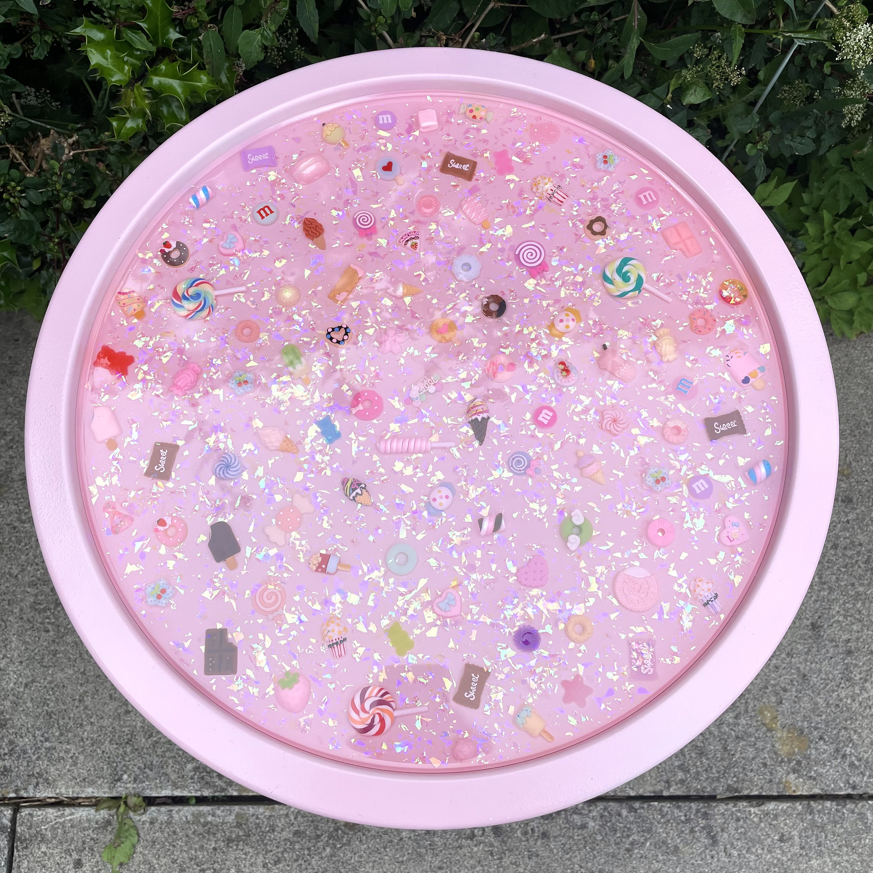 Pink Candy Table Pink Coffee Table Epoxy Side Table | Etsy