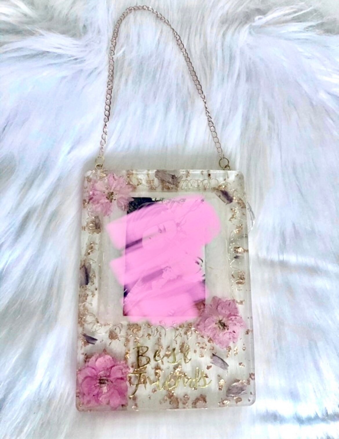 Floral Photo Frame Flower Wall Hanging Personalised Photo | Etsy