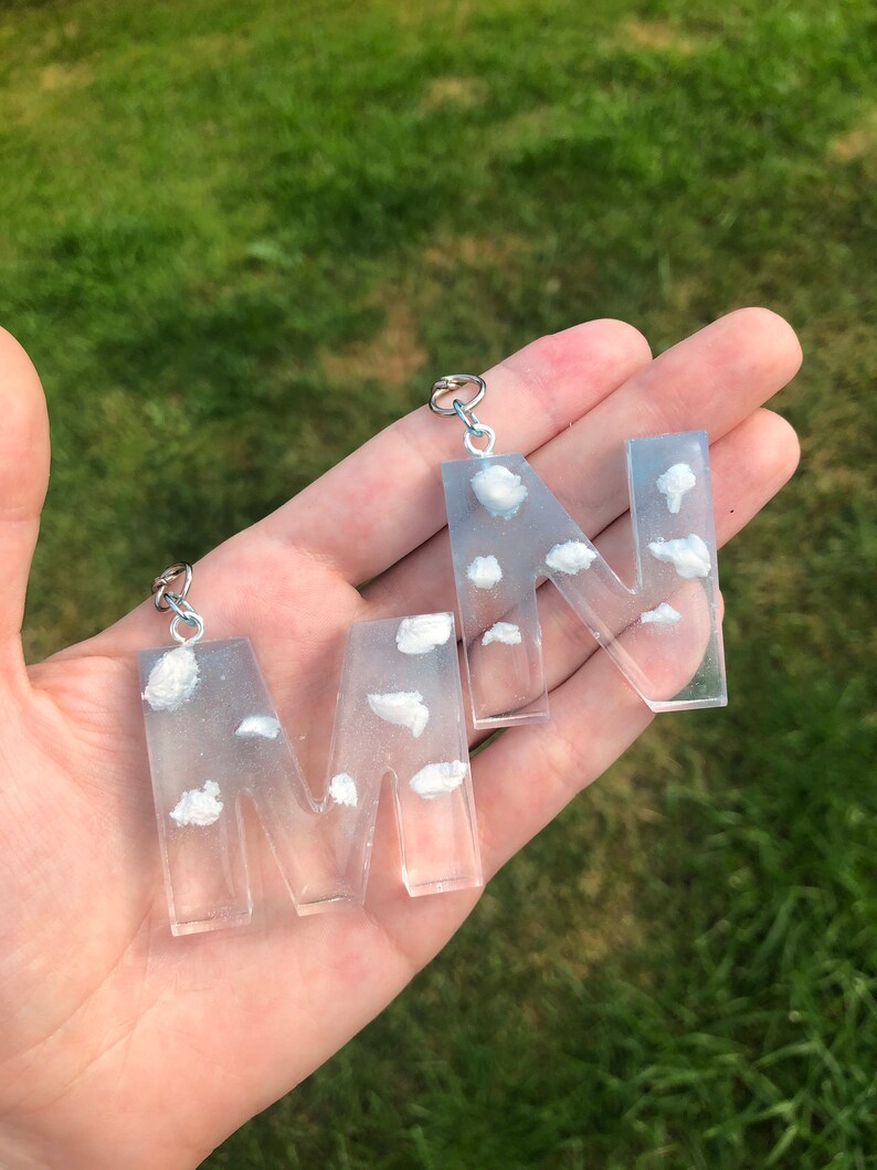 Cloud Keyring Cloud Letter Keyring Customised Alphabet | Etsy