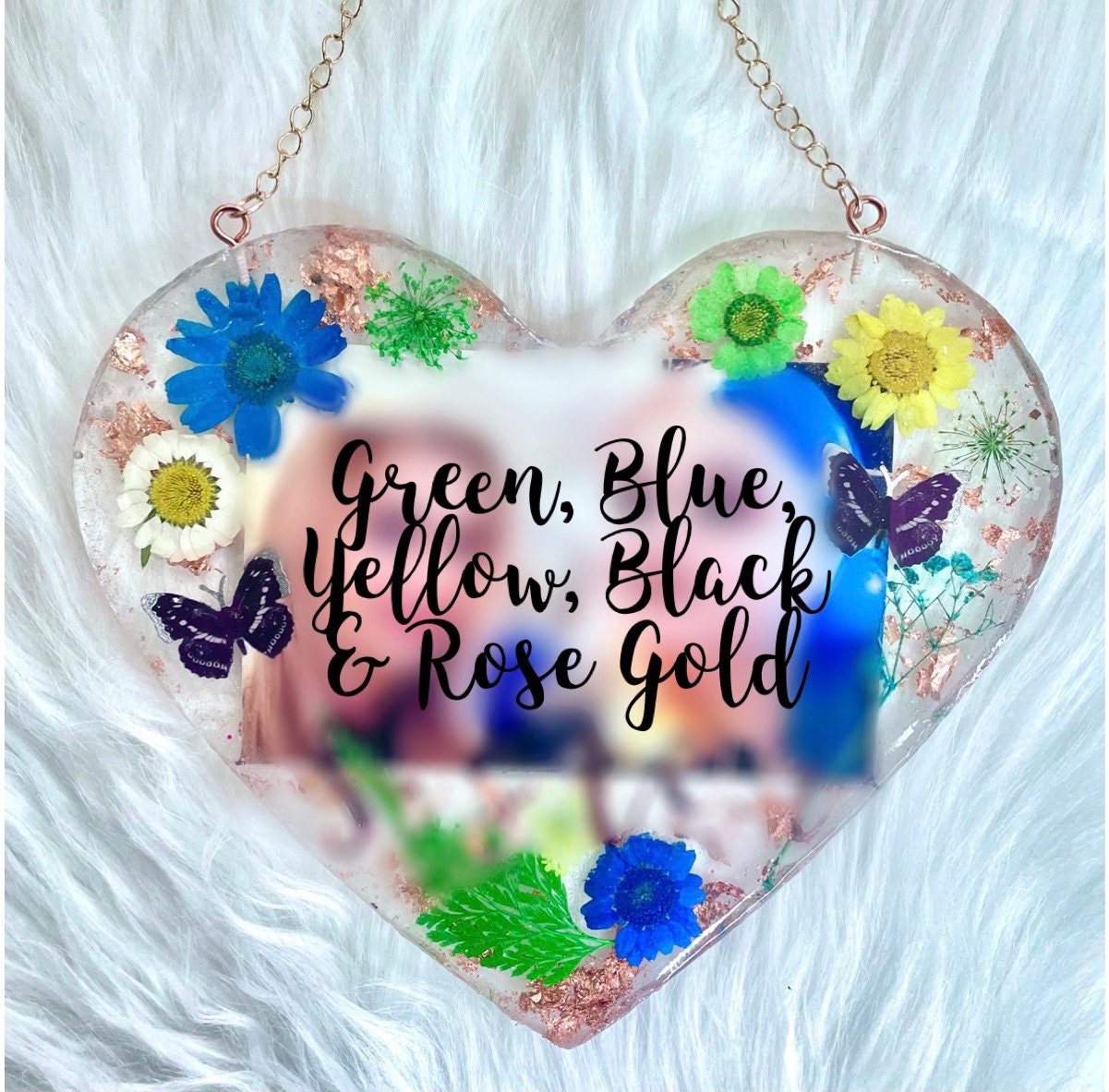 Floral Personalised Resin Photo Frame, Large Resin Heart Photo Frame ...