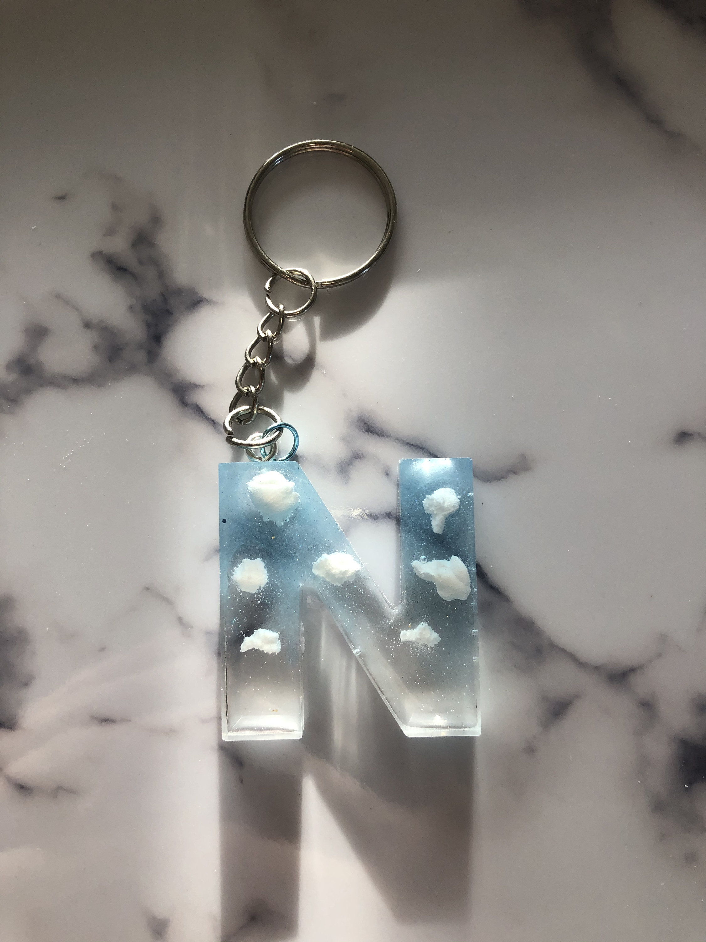 Cloud Keyring Cloud Letter Keyring Customised Alphabet | Etsy