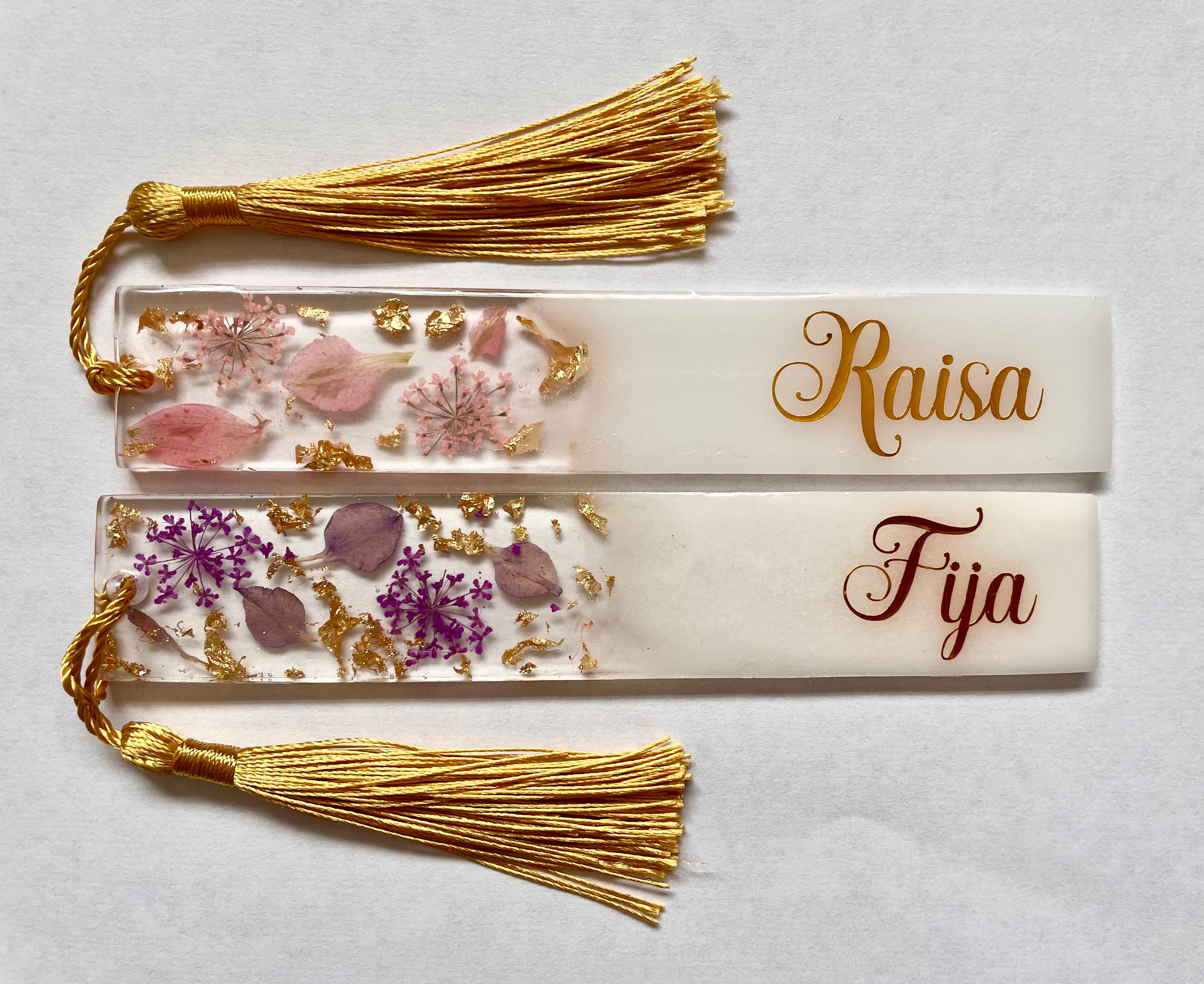 Flower Bookmark, Personalised Floral Bookmark, Real Flowers, Gift for ...