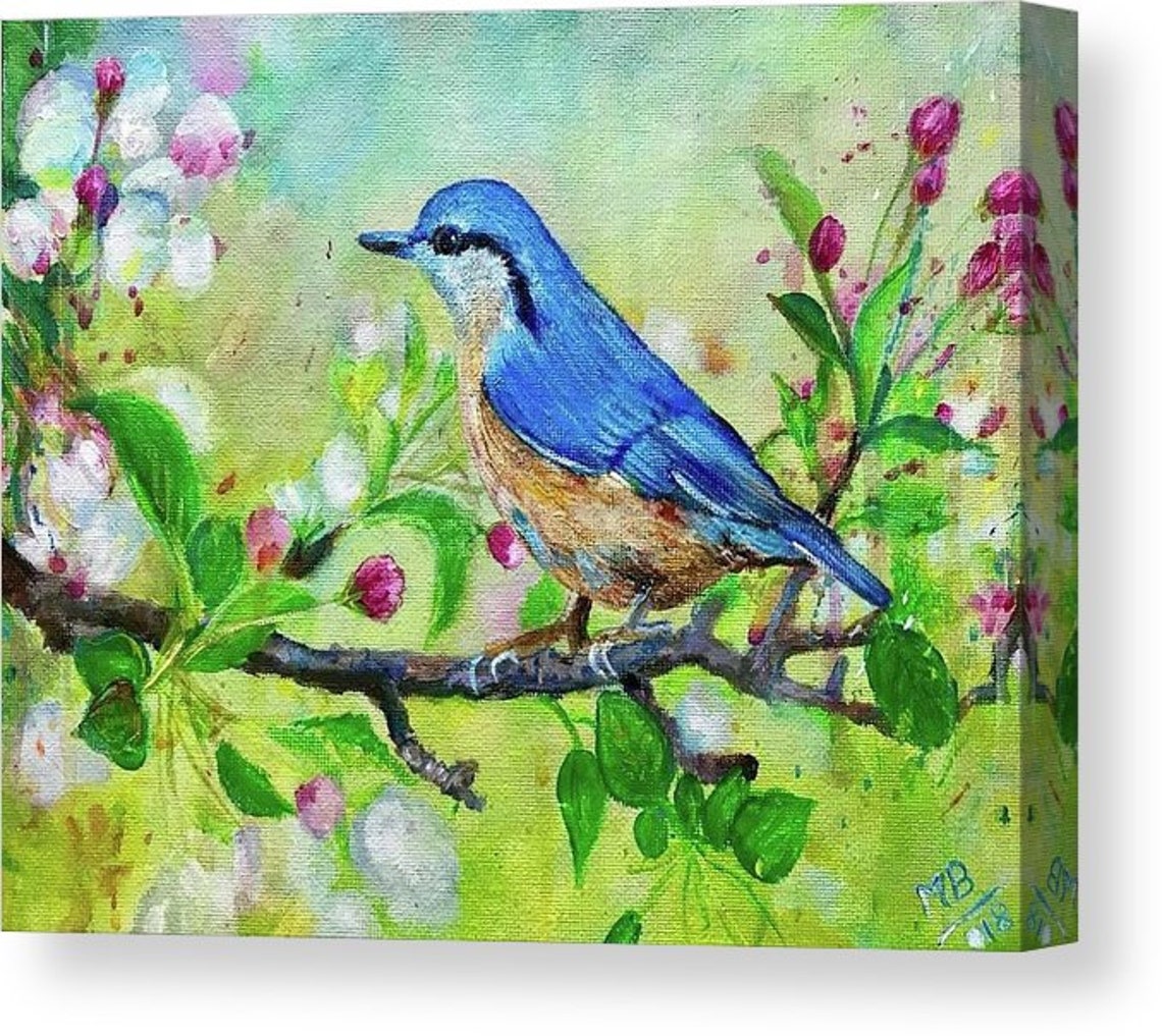 The Enchanted Bird Acrylic Miniature Painting - Etsy