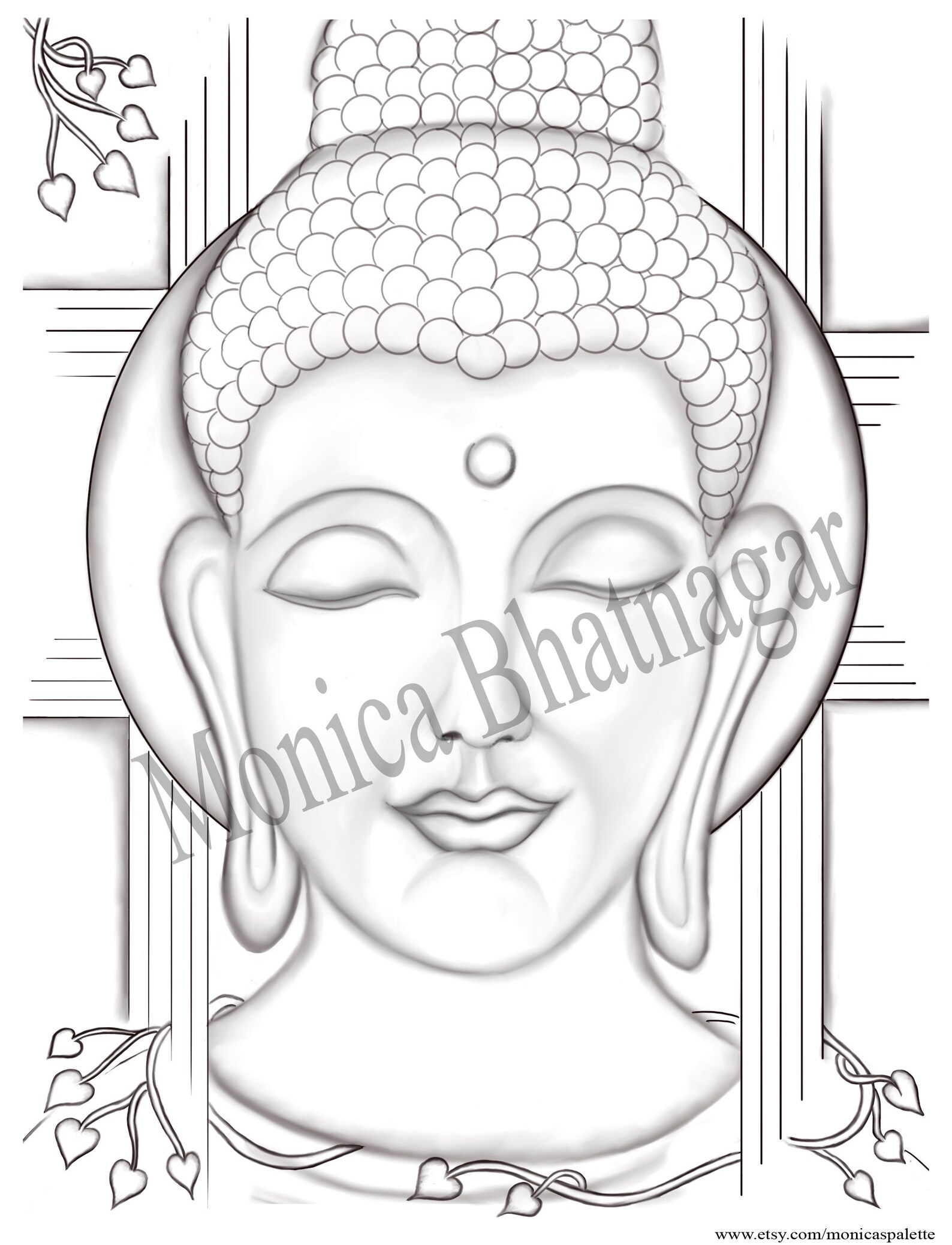 Printable Abstract Buddha , Color the Painting, Adult Coloring Books ...