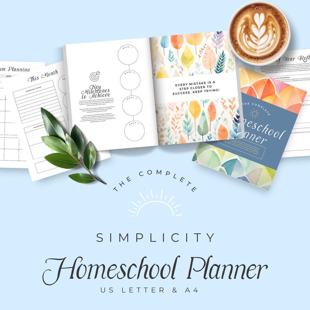 Simplicity Homeschool Planner - Printable | Flexible Planner for Stress ...