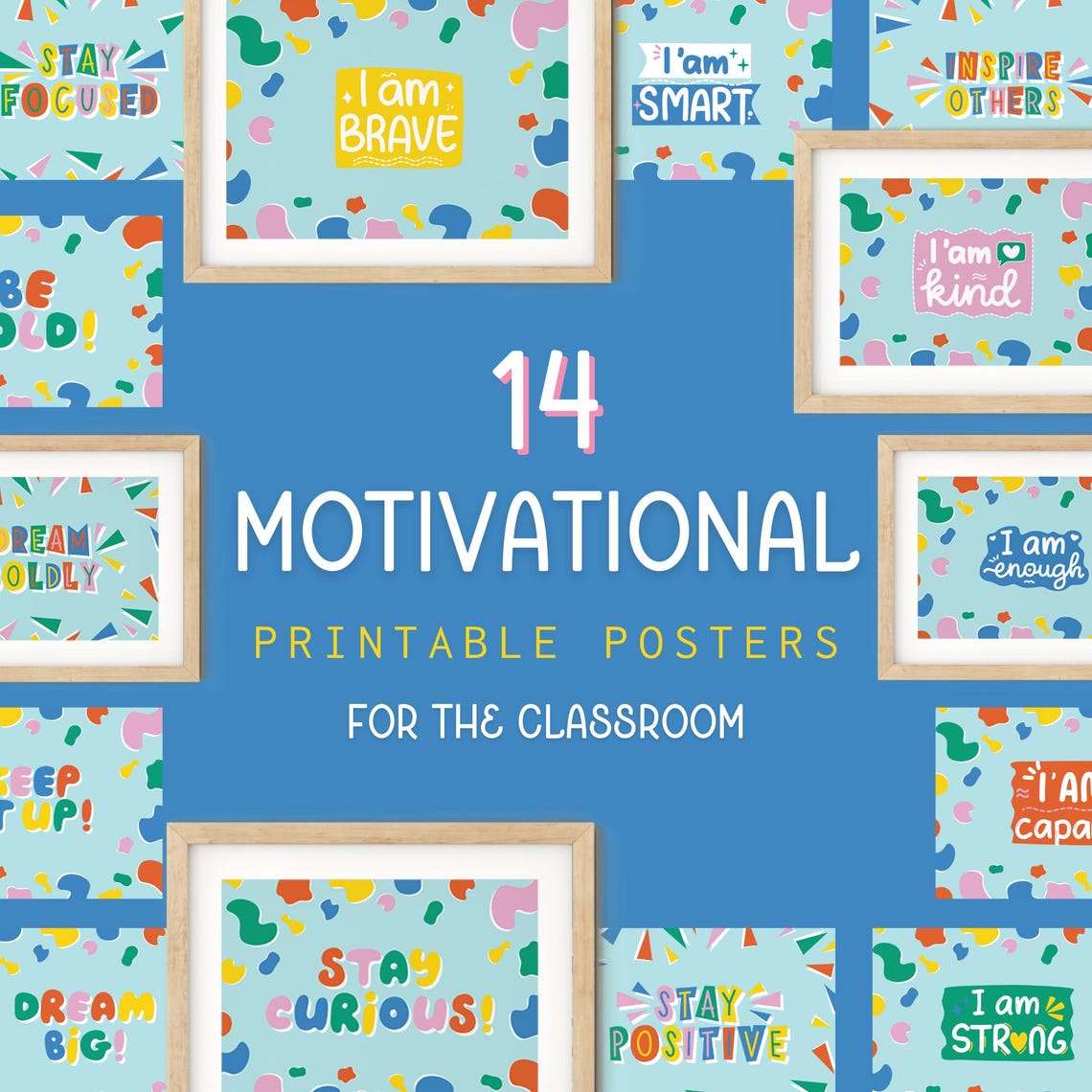 Motivational Posters for Kids - Printable Wall Art Set | Classroom or ...