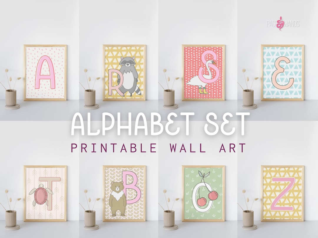Cute Animals Alphabet - Printable Wall Art Set | Homeschool Poster ...