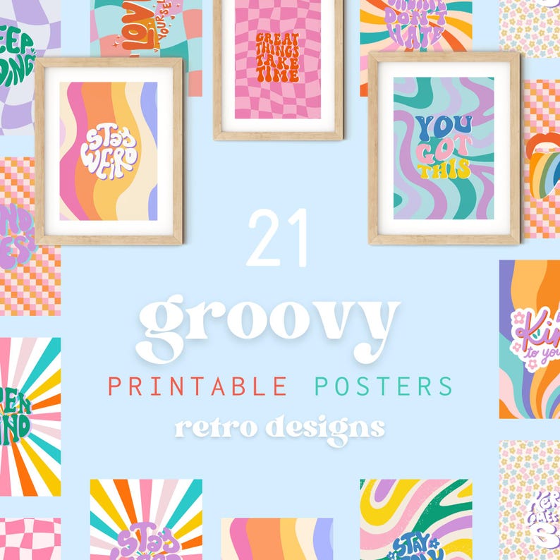 Groovy Kids - Printable Wall Art Set | Homeschool Poster Bundle | 21 ...