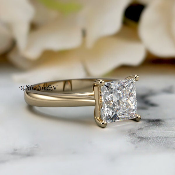 Princess Cut 2ct Earrings - Etsy