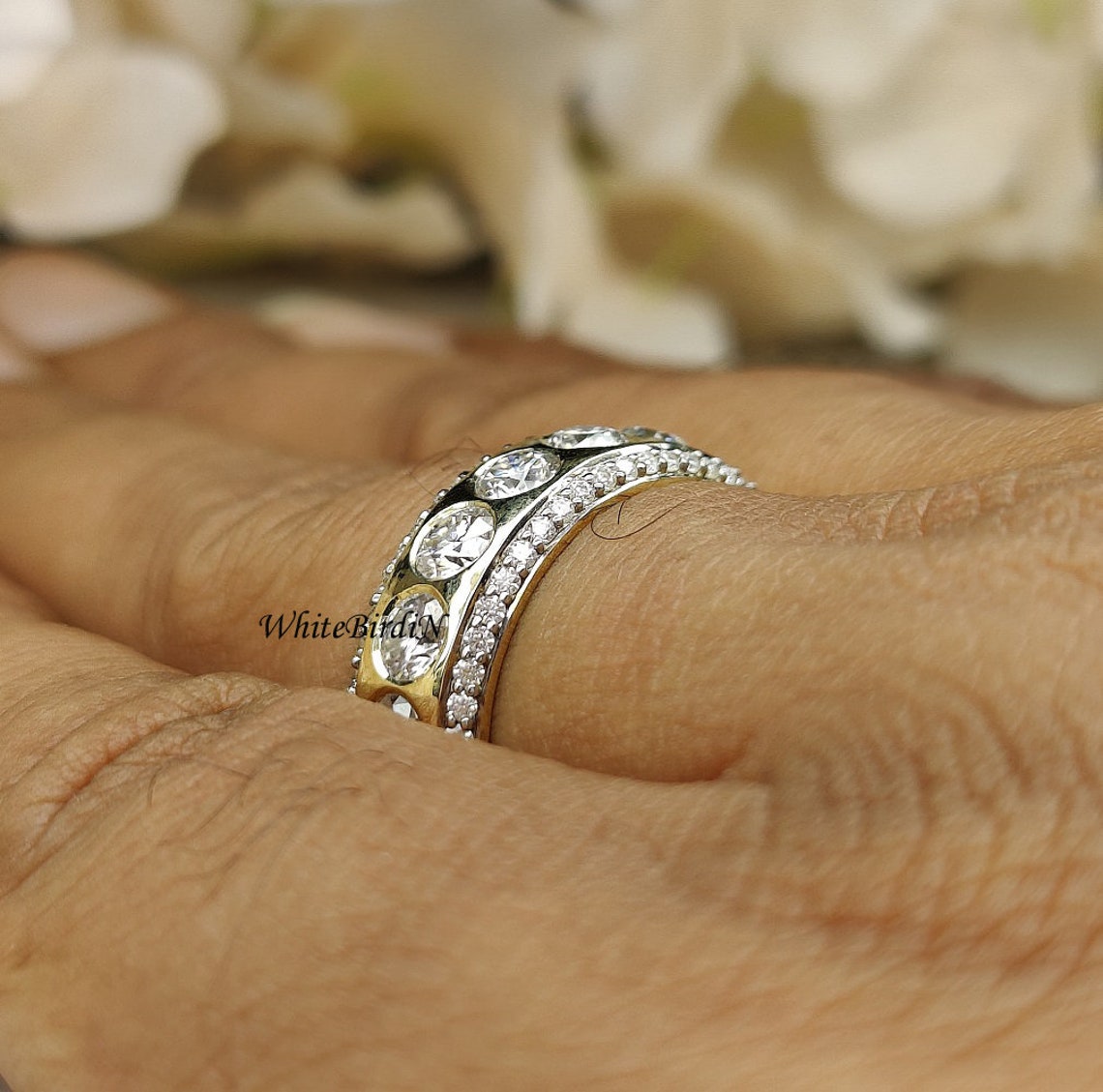 10MM Moissanite Men's Ring / Colorless Round Moissanite - Etsy