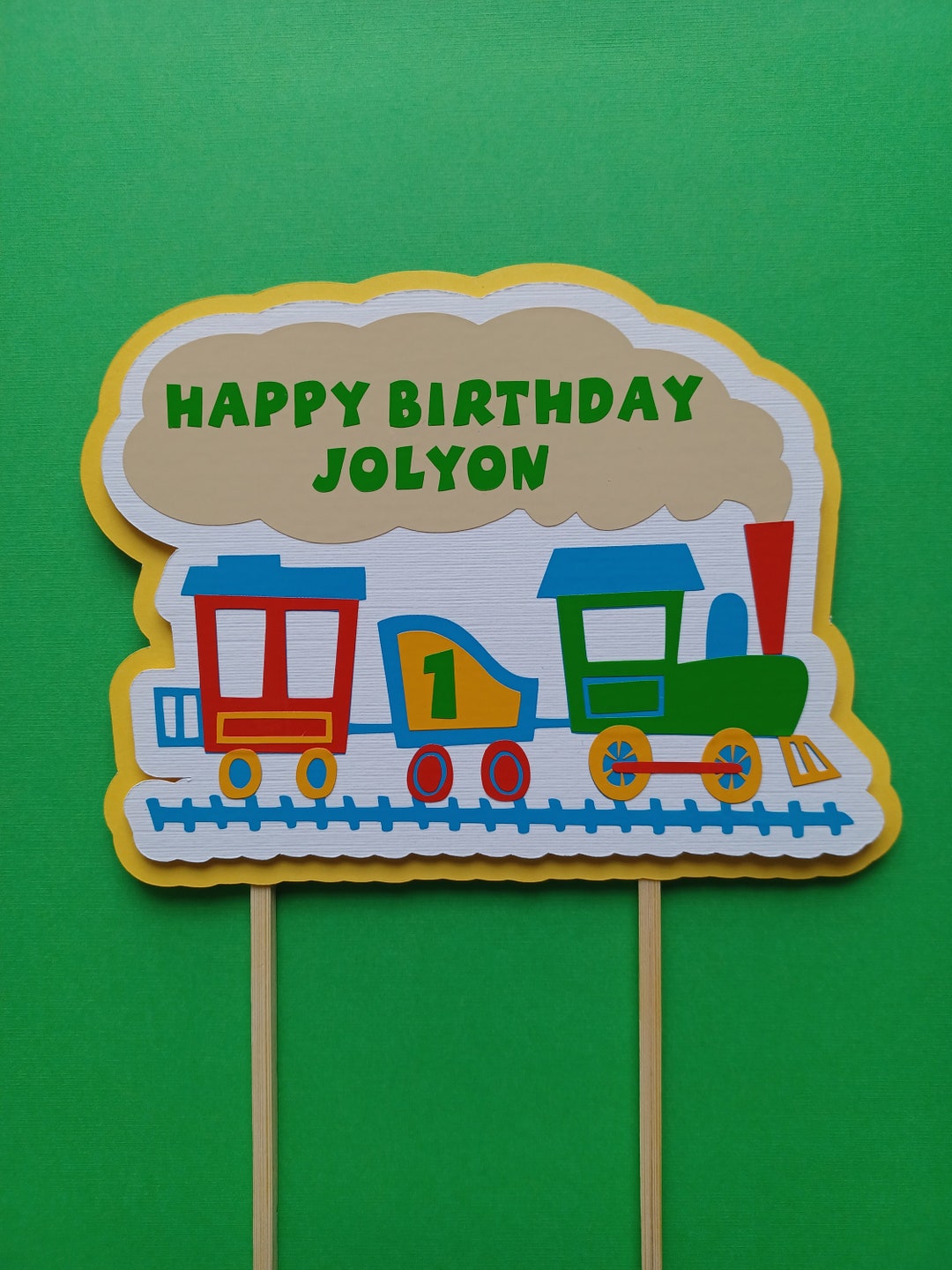 Train Themed Personalised Cake Topper First Birthday Trains - Etsy