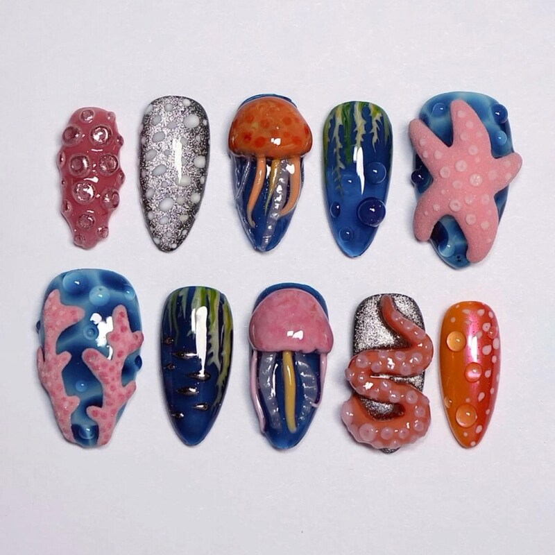 Octopus Nails - Etsy