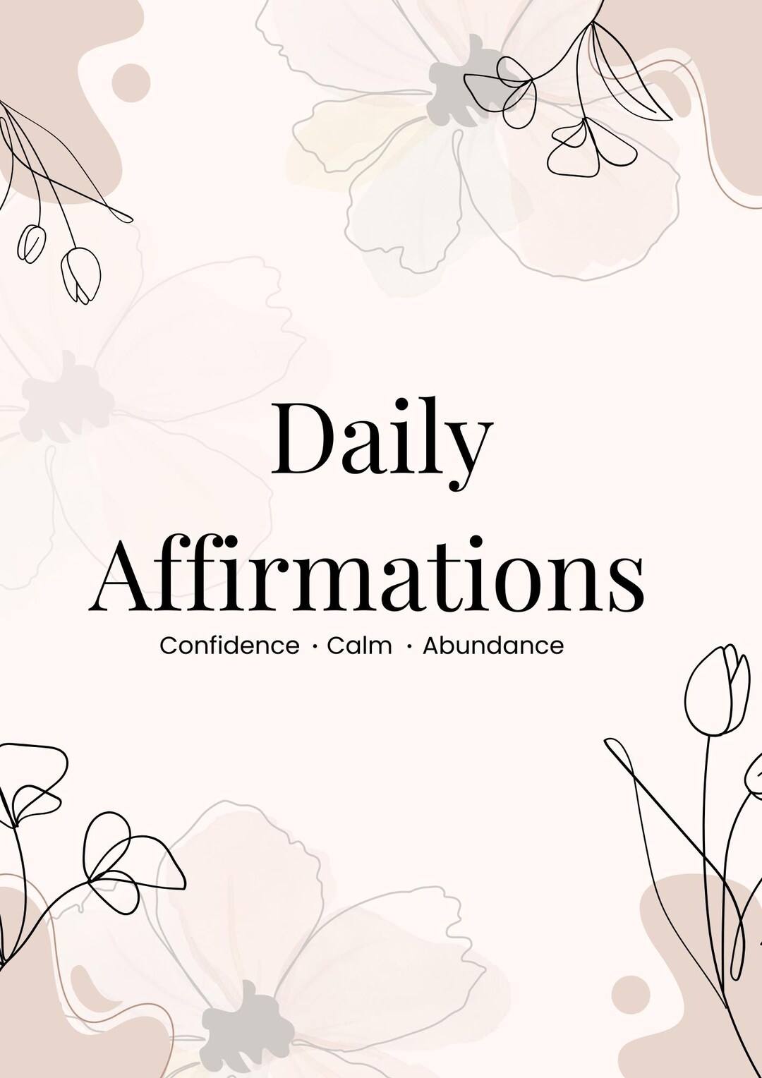 Printable Affirmations and Reflection Journal | Self Care Planner Pages ...