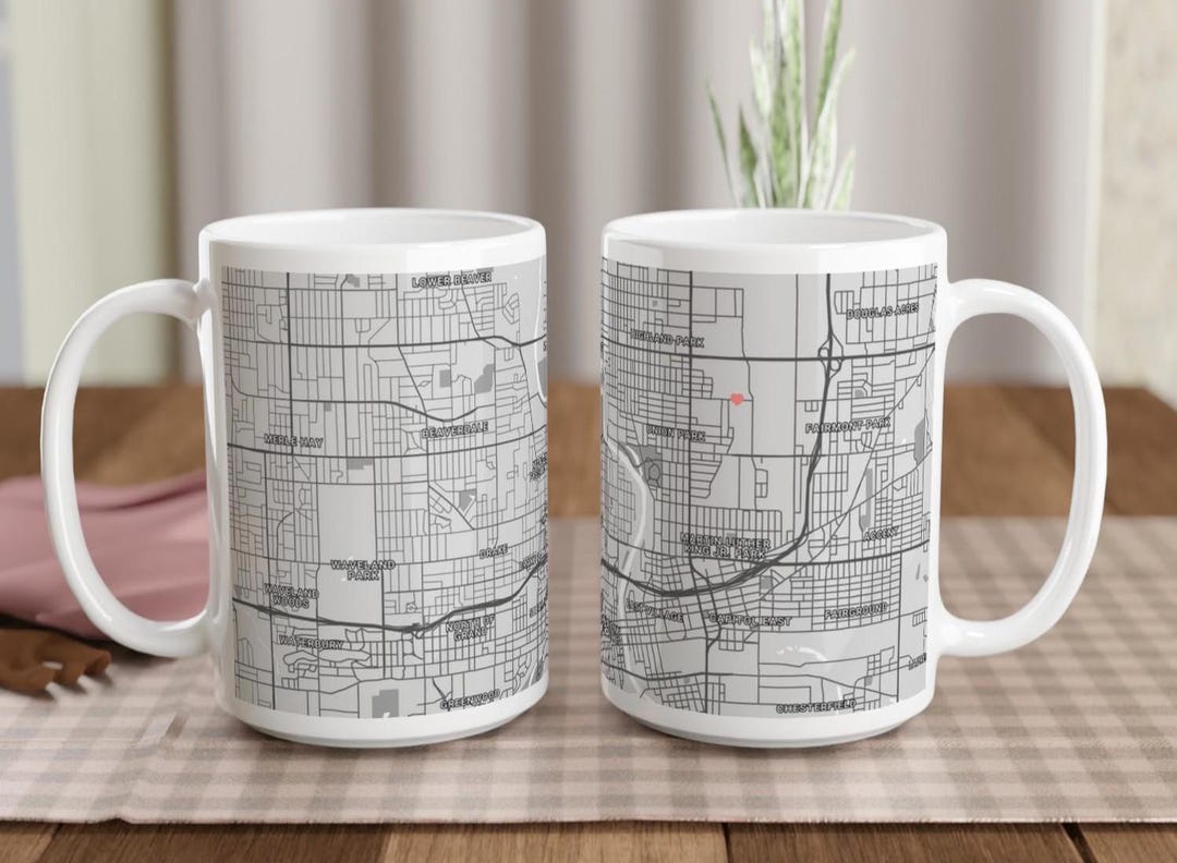 Personalized Map Mug Custom Location Coffee Cup Unique Travel Gift Long ...