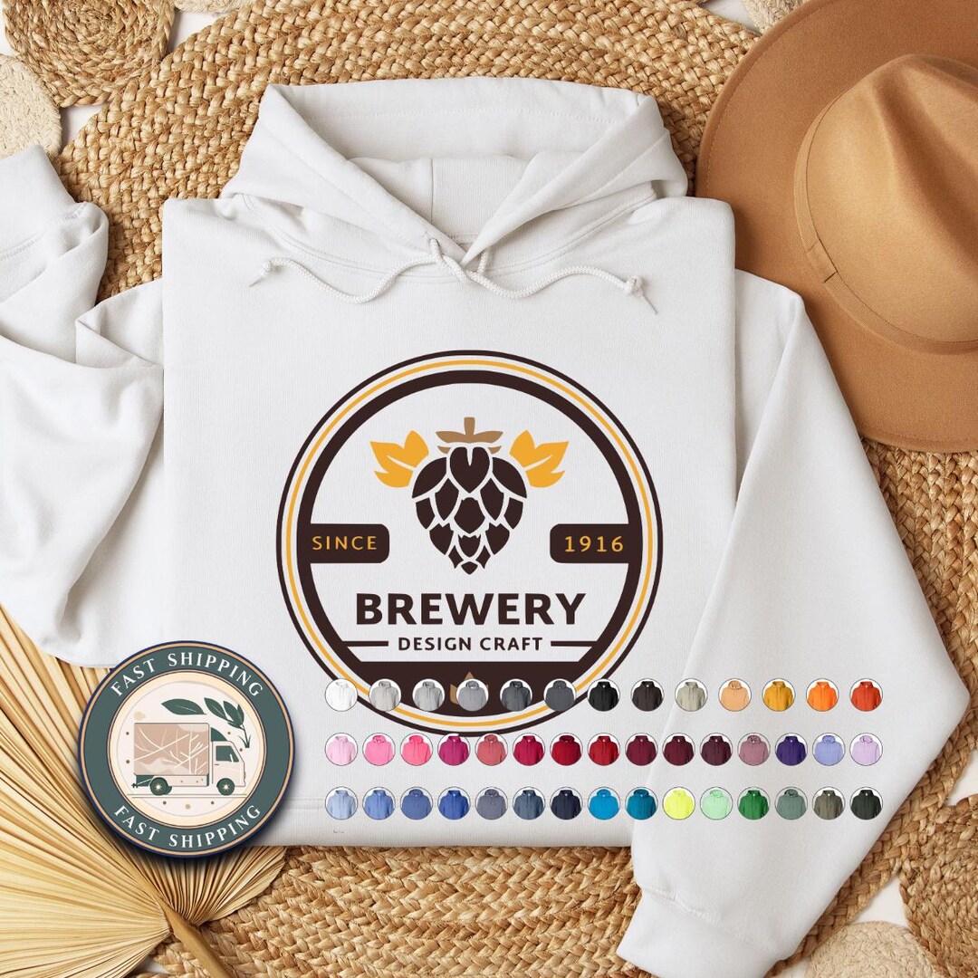 Custom Brewery Logo Hoodie Personalized Printed Sweatshirt Business ...