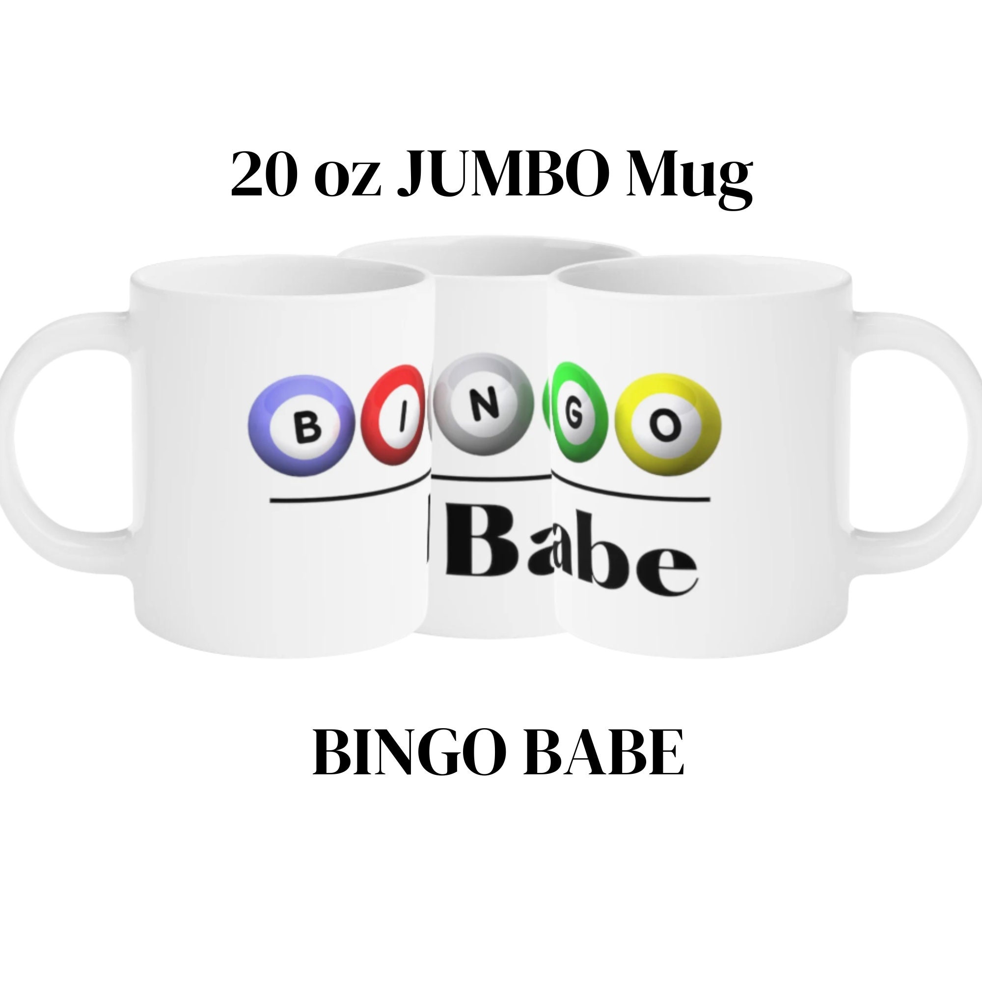 JUMBO Bingo Lover's Coffee Mug 20oz Xtra Large Ceramic Cup, Perfect ...