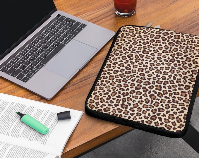 Custom PC Case Leopard Print Laptop Sleeve 13 or 15 Inch Computer ...