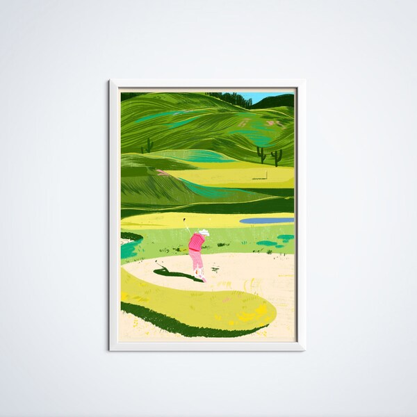 Cowboy Golf Art - Etsy