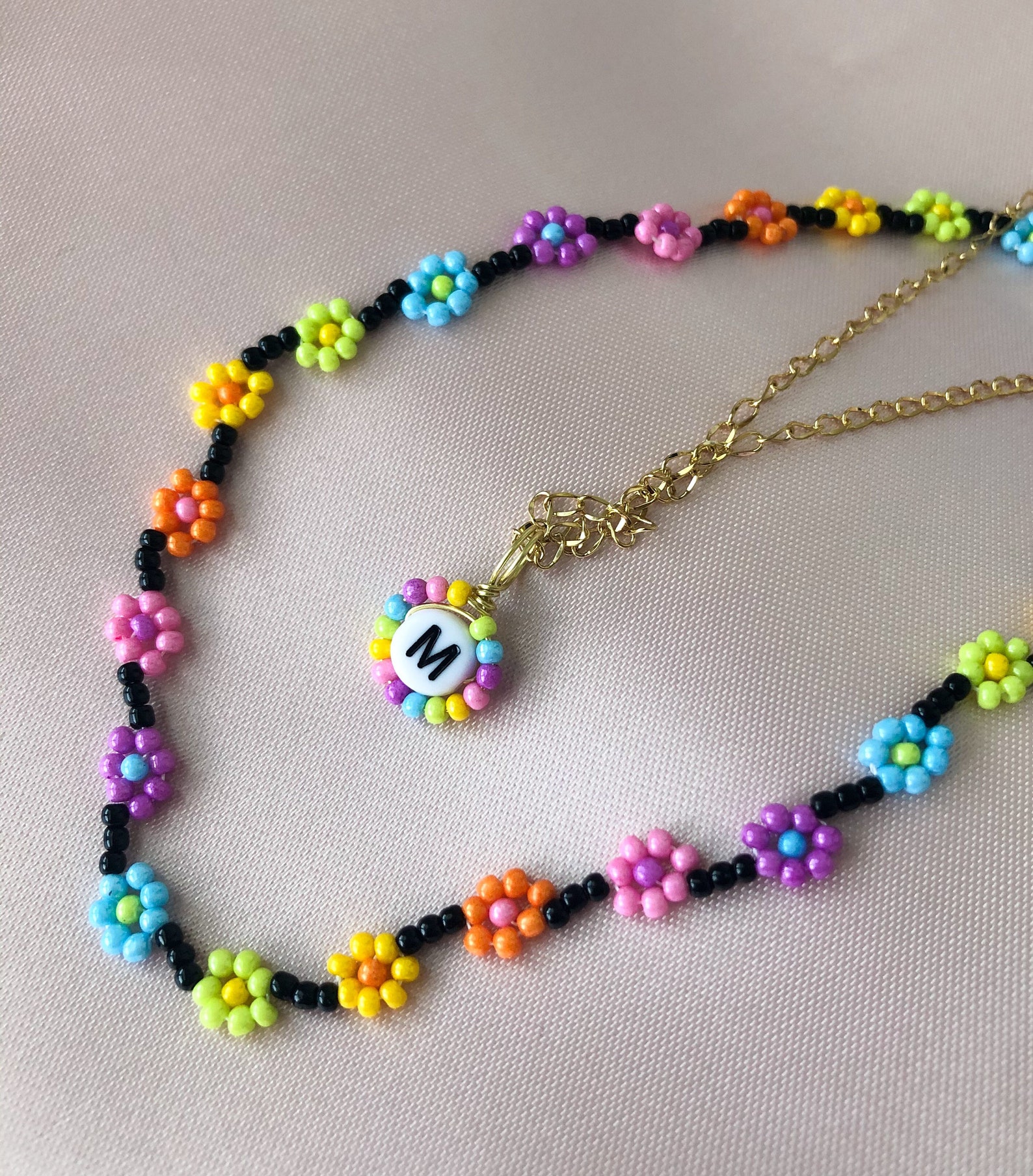 MAOVA Flower Bead Colored Chokers Daisy Chain Choker - Etsy